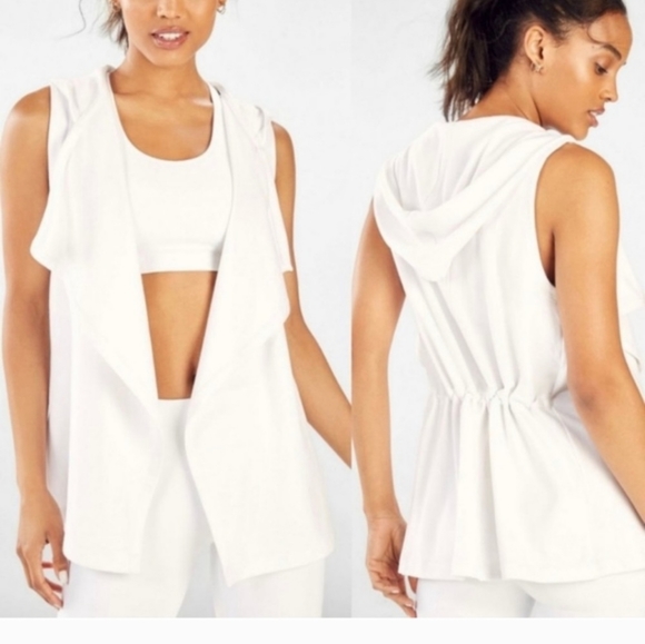Fabletics | Jackets & Coats | Fabletics White Hooded Vest | Poshmark